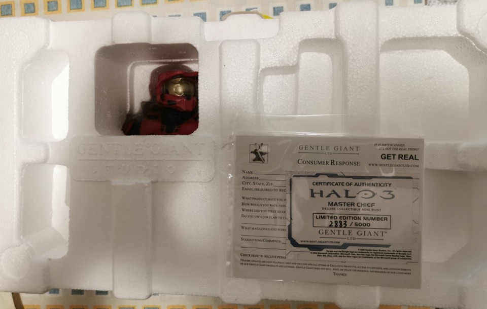 Halo 3 Gentle Giant RED Master Chief Deluxe Bust Statue Rare Limited ...