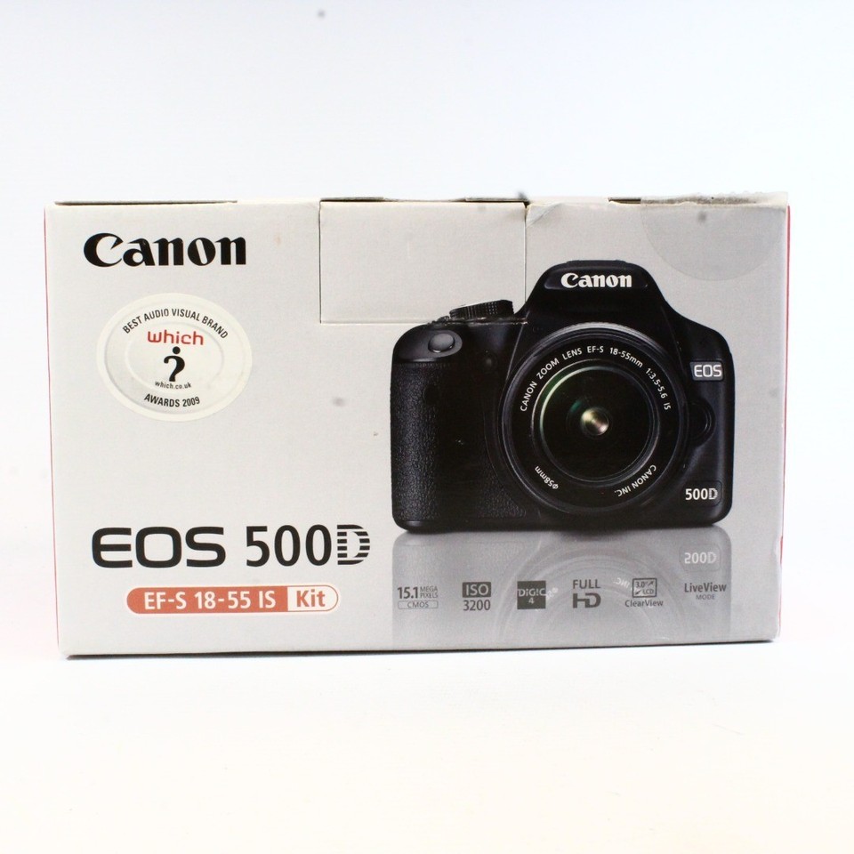 CANON EOS 500D DSLR Camera With Canon 18-55mm f/3.5-5.6 EF Lens - BOXED ...