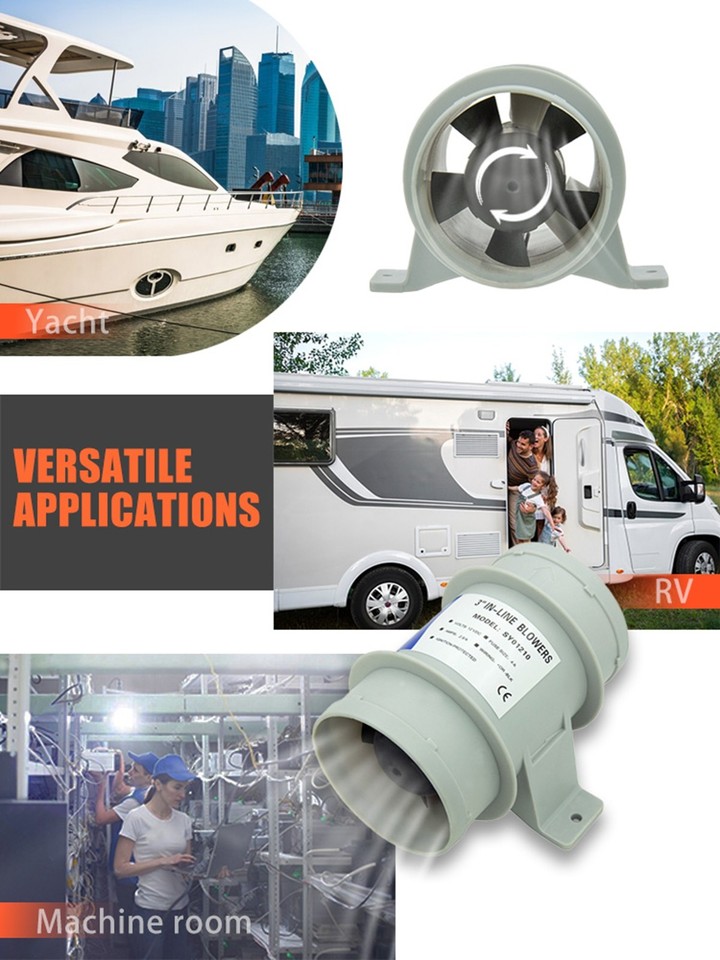 3'' InLine Blower Boat Marine Bilge Blower Cool Fan Marine Cabin ...