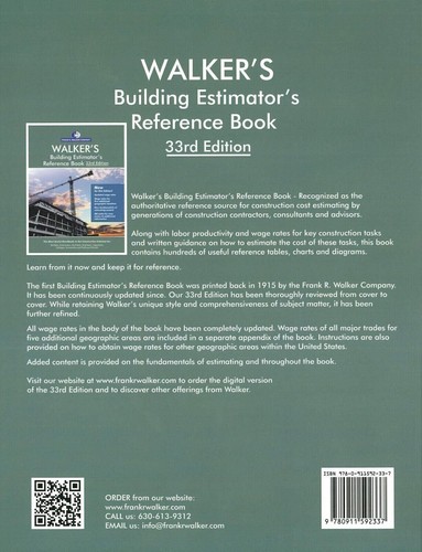 Walker's Building Estimator's Reference Book : 33rd Edition ...