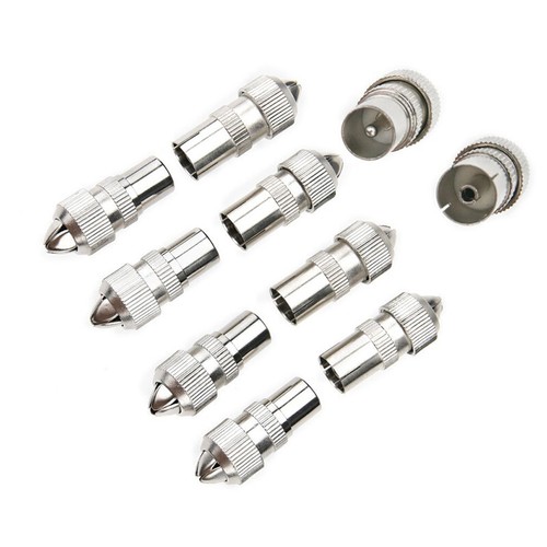 10 pcs (5 x male, 5 x ) Adaptateur de connecteurs de cable coaxial ...