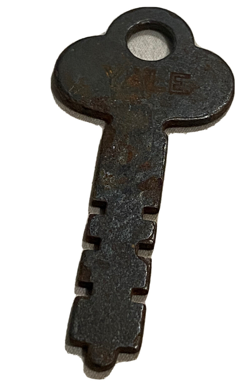 Antique Vintage Double Sided Flat Yale Skeleton Key Lock Safe Luggage ...