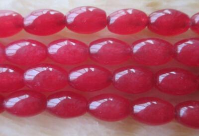 8x12mm Red Ruby Rice-shaped Carnelian Gemstone Jade Loose Beads 15 ...