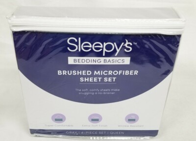 Sleepy's Bedding Basics Brushed Microfiber 4 Pc Sheet Set Gray Choose ...