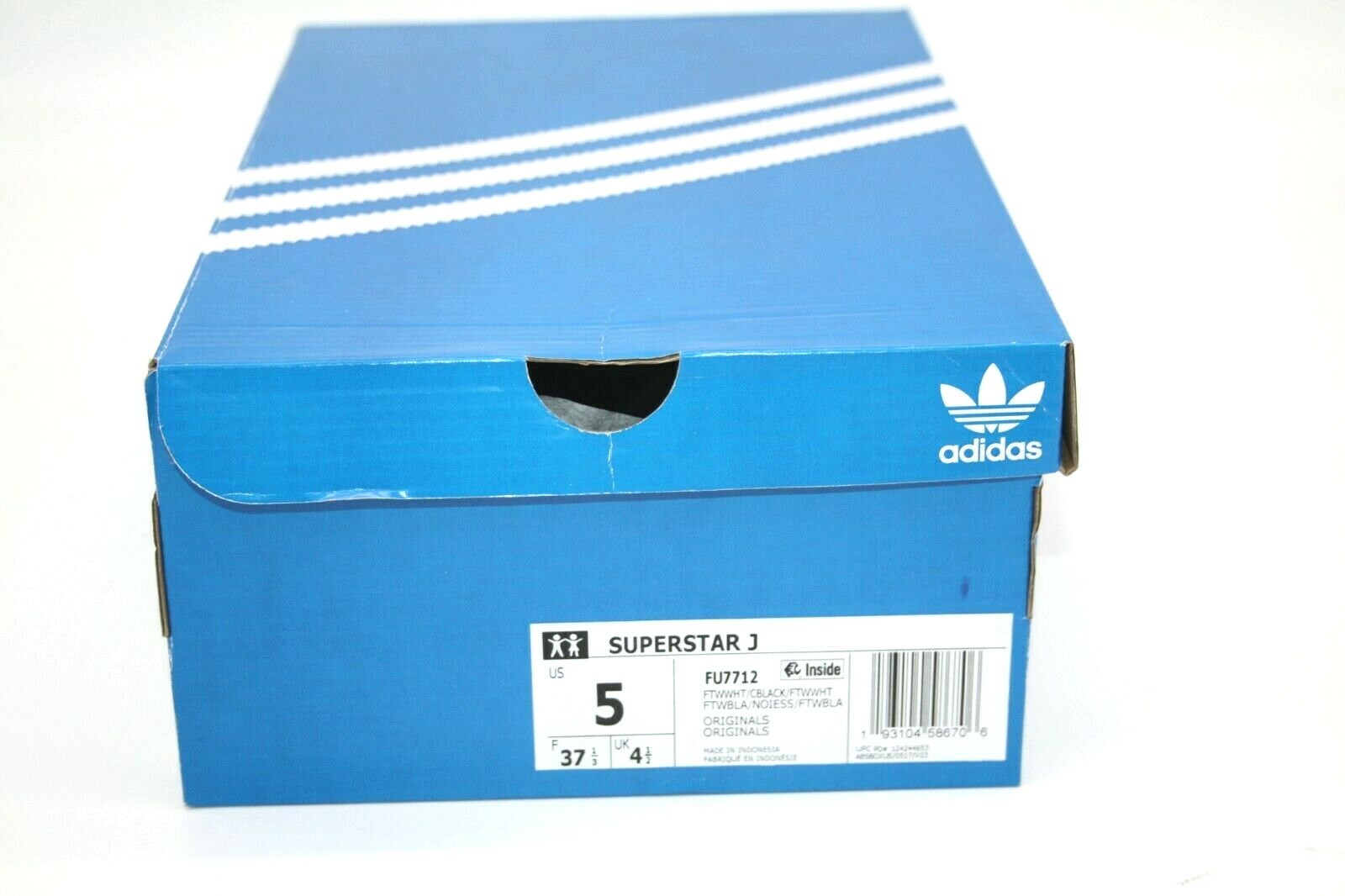 ADIDAS SUPERSTAR JUNIOR FU7712 WHITE/BLACK/WHITE SNEAKER UNISEX BIG KID ...