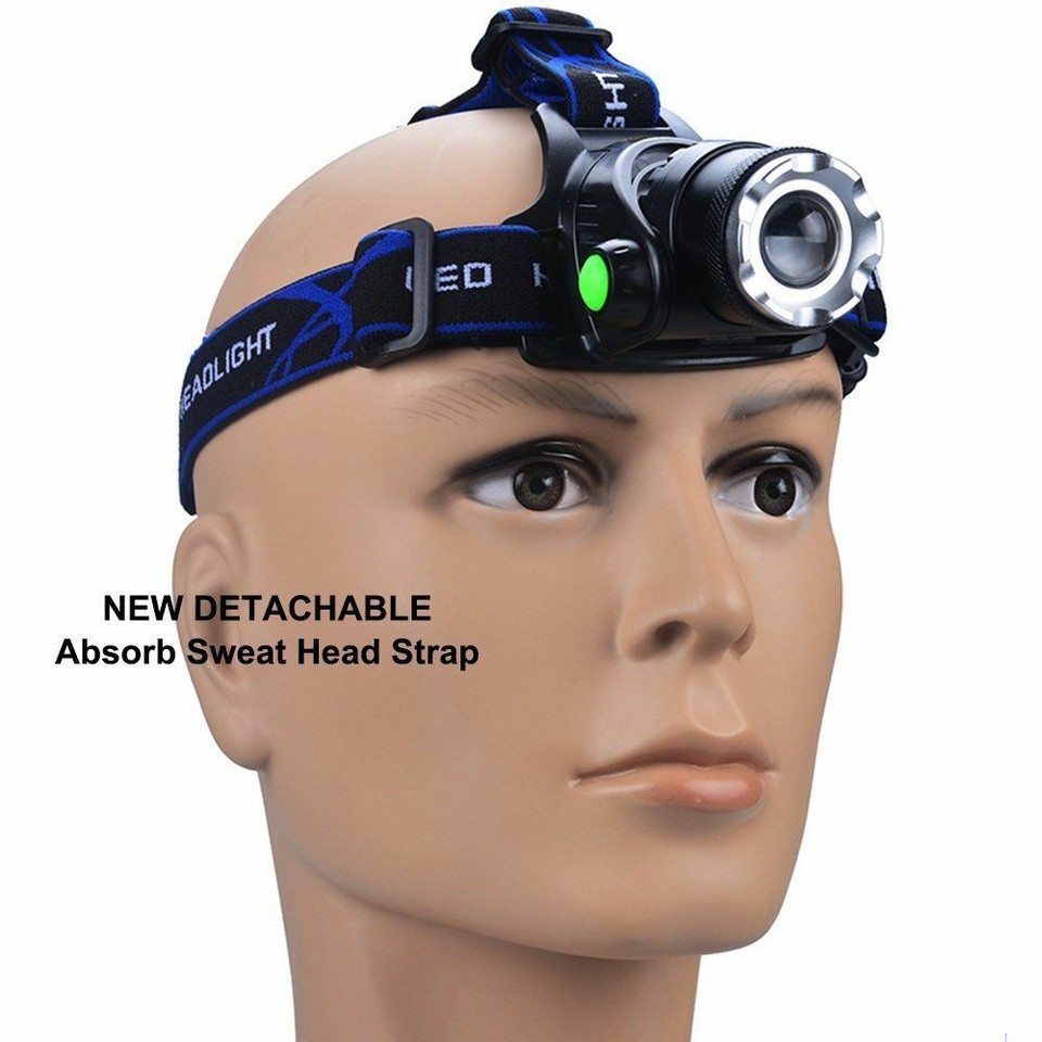 9900000LM Super Bright LED Headlamp Rechargeable Headlight Flashlight ...