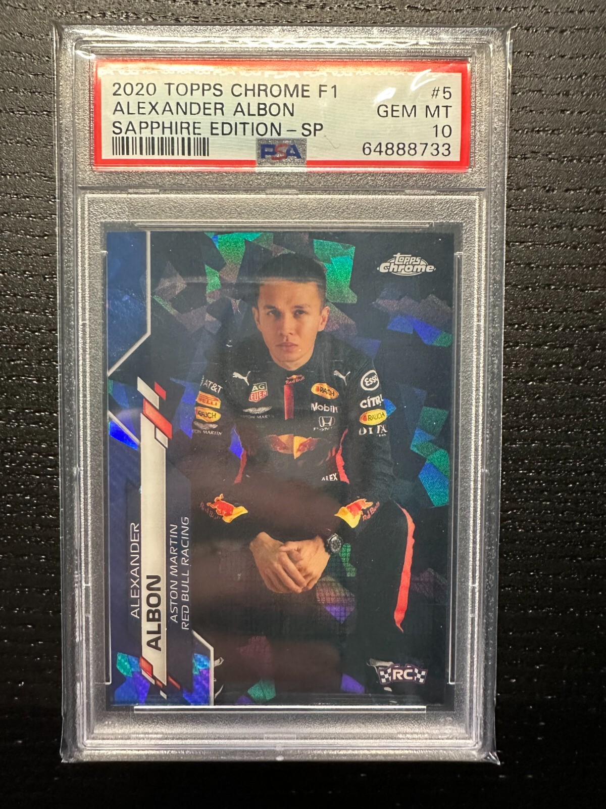 2020 Topps Chrome Sapphire F1 #5 Alexander Albon Sitting SP PSA 10 GEM ...