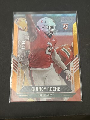 2021 Panini Score-Orange Rookie Quincy Roche Miami Hurricanes 03/10 no ...