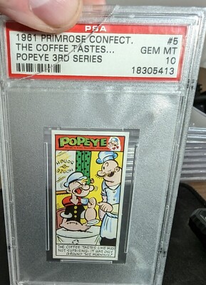 1961 Primrose Confectionary Popeye #5 This Coffee Tastes PSA 10 GEM ...
