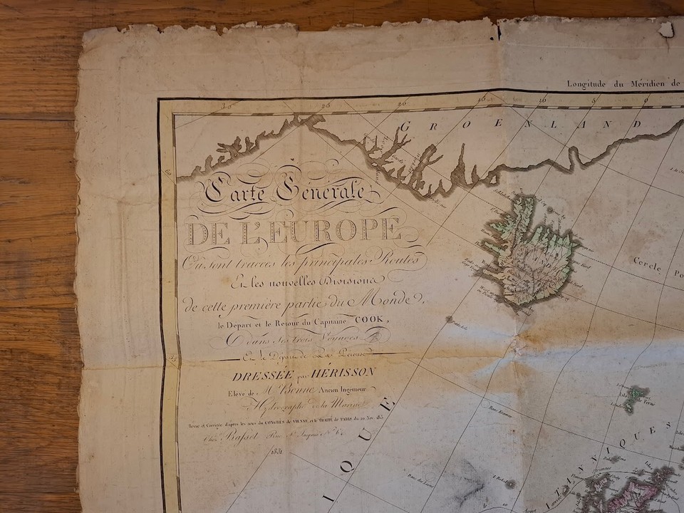 ANTIQUE 19TH CENTURY EUROPE ATLAS MAP 1831 VERY RARE LARGE SCALE ...