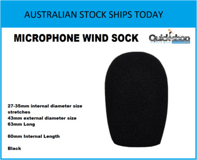 27mm Medium Microphone Cover Wind Sock Foam Cover Windsock Black | eBay