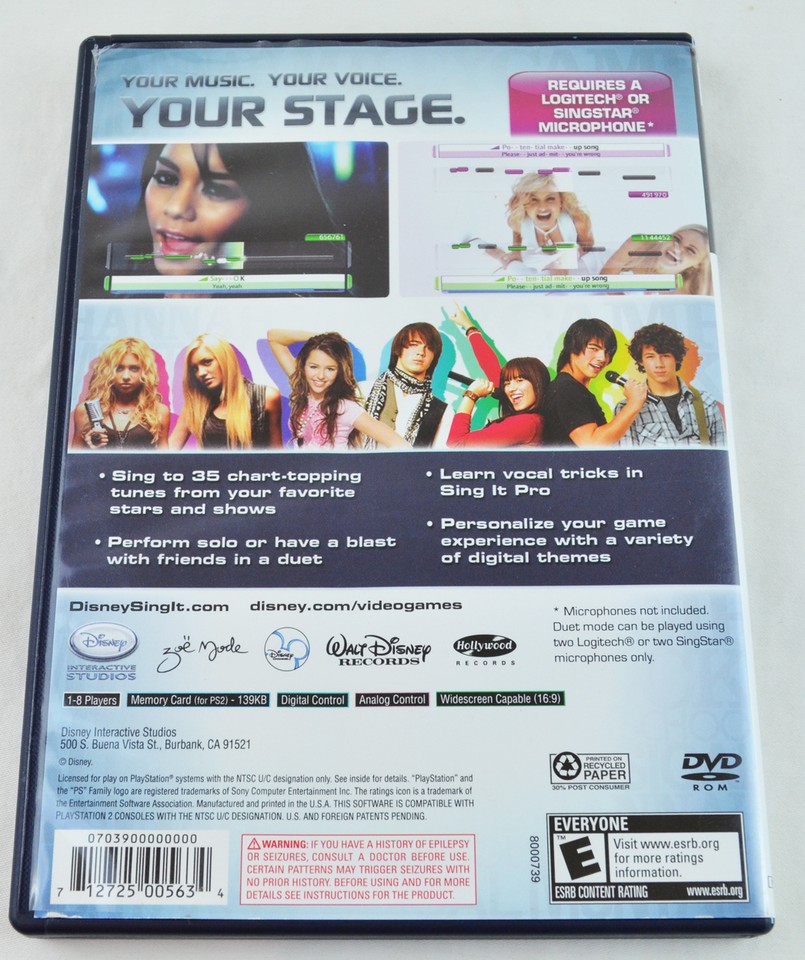 Disney Sing It - Playstation 2 - PS2 Video Game 712725005634| eBay