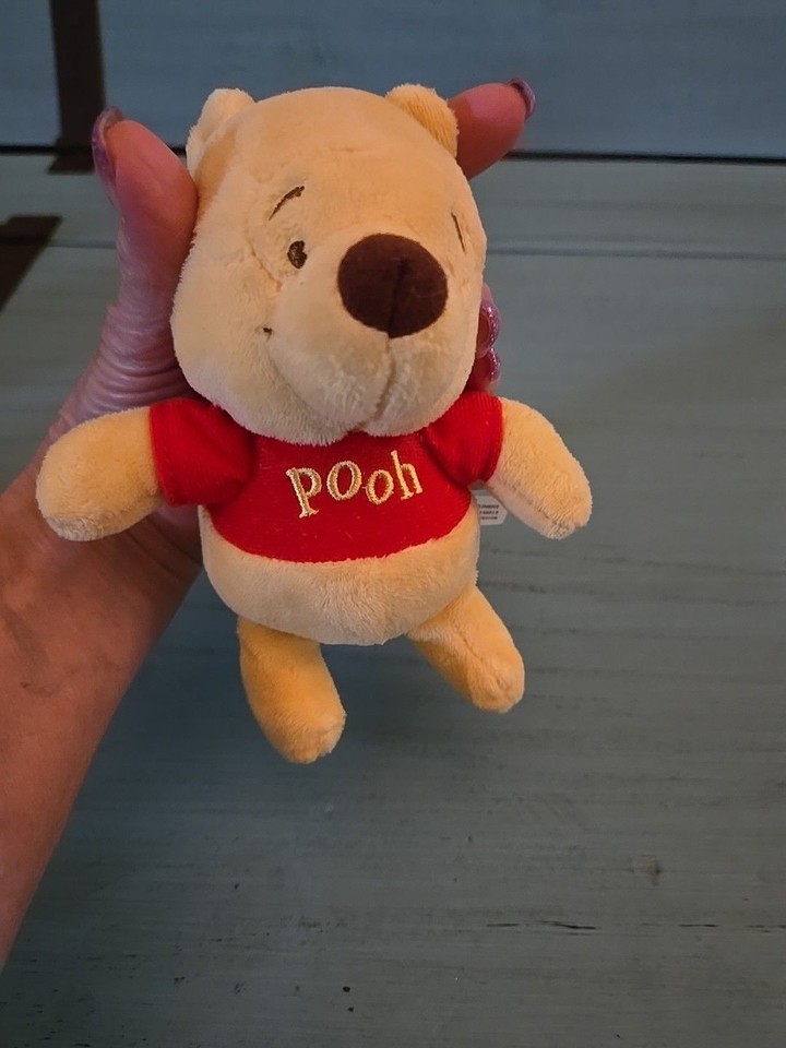 Disney Baby Winnie The Pooh Rattle Plush Stuffed Animal Toy 5" Bear ...