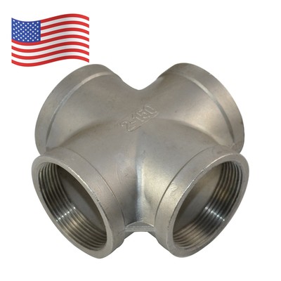 2 Inch NPT Thread 4-Way Cross Couple Female Pipe Fitting Adapter ...