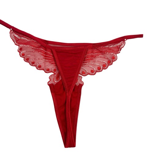 Vintage Thong Panties String XL Butterfly Nylon Satin High Cut Shiny ...