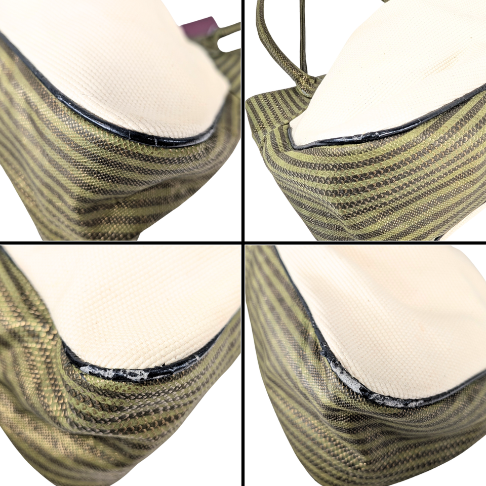 Viva Bags Green Snakeskin Canvas Large Hobo Pleated Shoulder Bag NWT | eBay