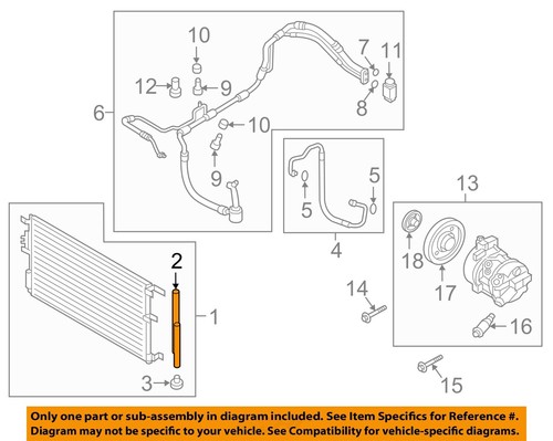 HYUNDAI OEM 10-20 Accent Condenser, Compressor Lines-Dehydrator ...