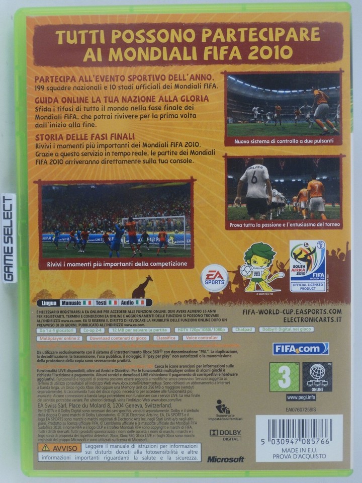 WM FIFA Südafrika 2010 WORLD CUP 10 XBOX360 Pal - Original Komplette ...