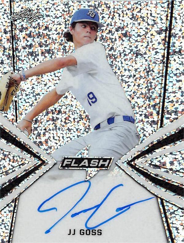 JJ Goss signed baseball card (Rays) 2019 Leaf Flash Refractor Rookie # ...