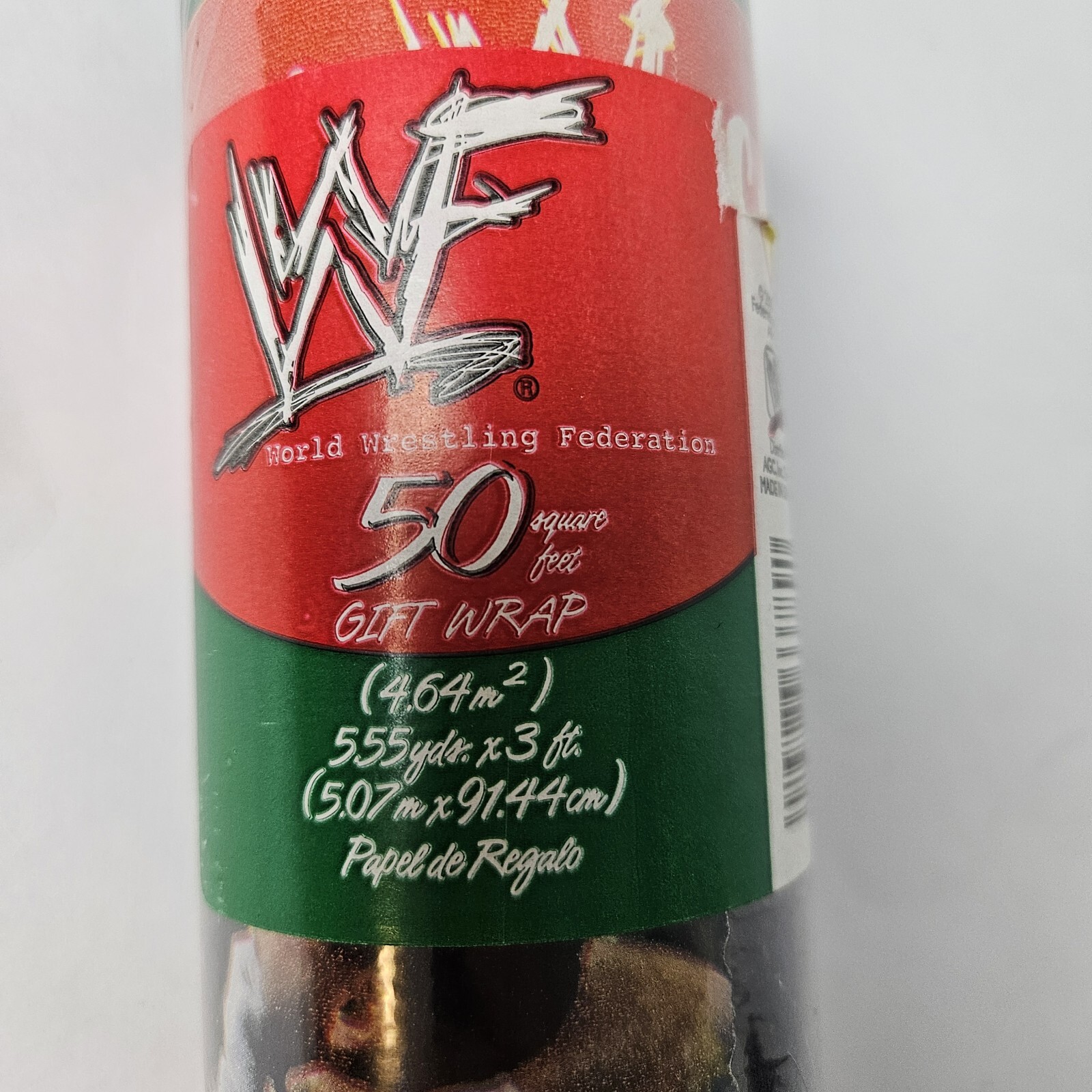Vintage Wrestling Christmas Wrapping Paper Roll 50 Sq. Ft. Mankind ...