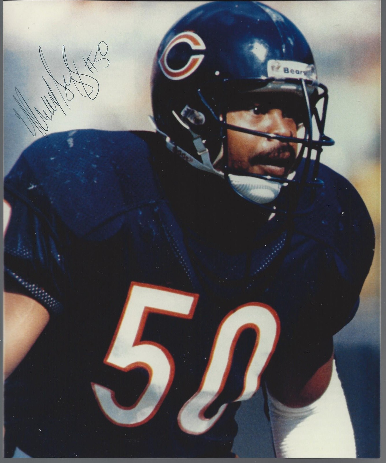 MIKE SINGLETARY SIGNED 8 x 10 AUTOGRAPH PHOTO COLOR CHICAGO BEARS ...