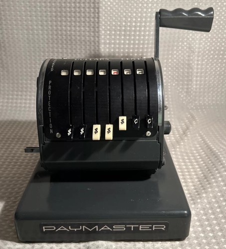 Vintage Check Writer Writing Machine Paymaster Series X-550 Lockable W ...