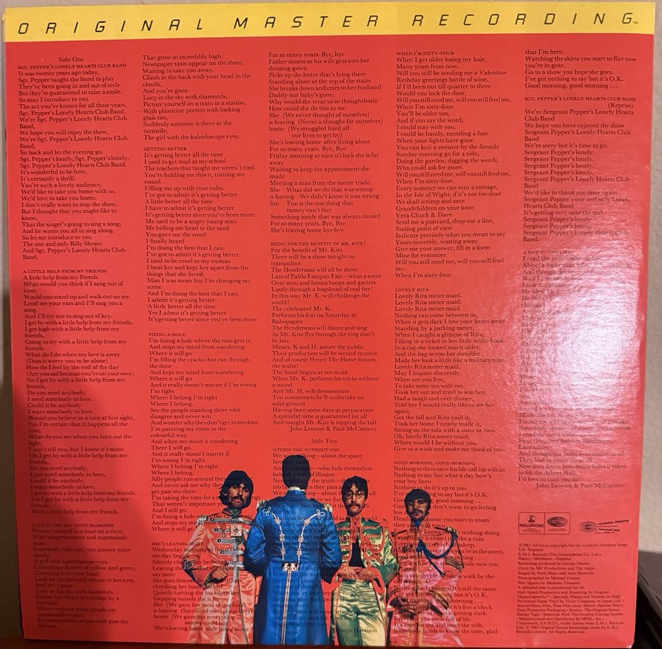 sergeant Pepper Lonely Hearts Club Band Original Master Recording Of ...