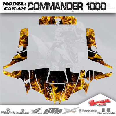 Decals 4 Can Am Commander 1000 2011-2016 Stickers Flame 3M UTV Graphics ...