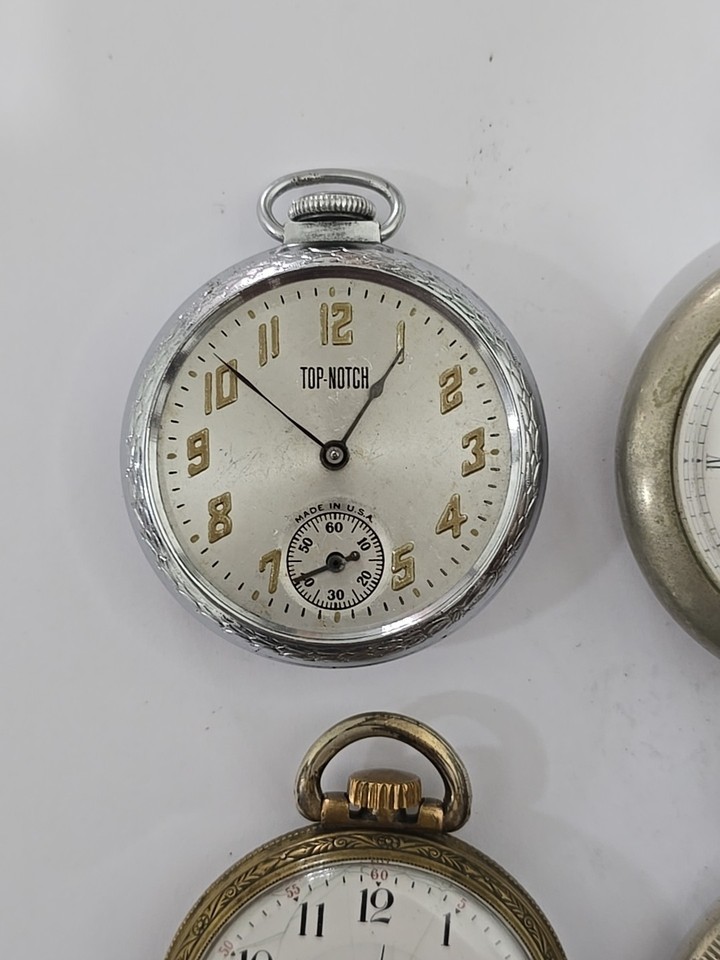 Vintage ELGIN/TOP.NOTCH Pocket Watch Not Working Parts/Repair(Lot-85 ...