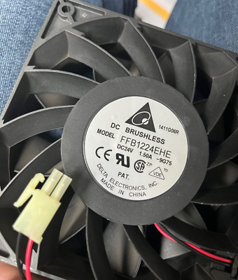 LOT of 2 DELTA FFB1224EHE 24V 1.5A 2-Pin Inverter Air Volume Fan 120* ...
