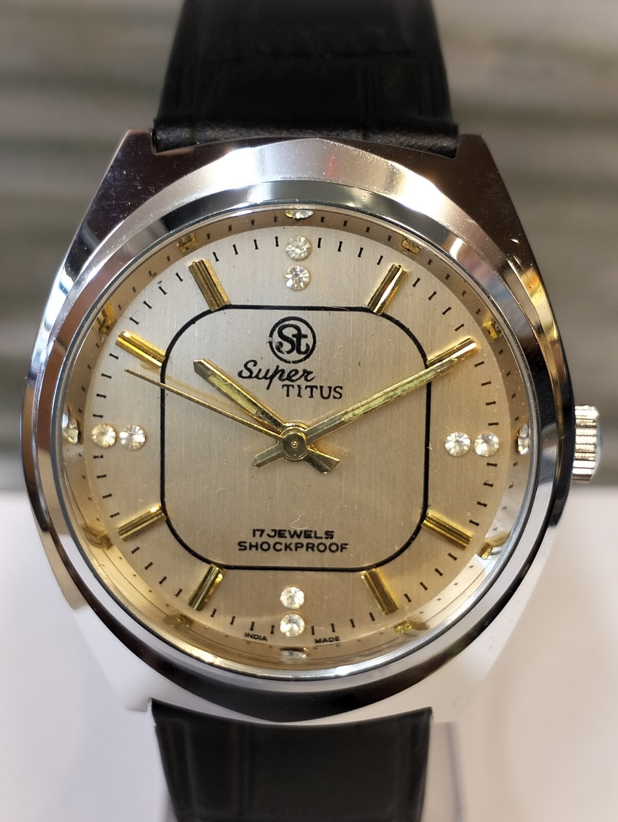 SUPER TITUS 17 JEWELS WINDING CREAM DIAL INDIA MEN'S … - Gem