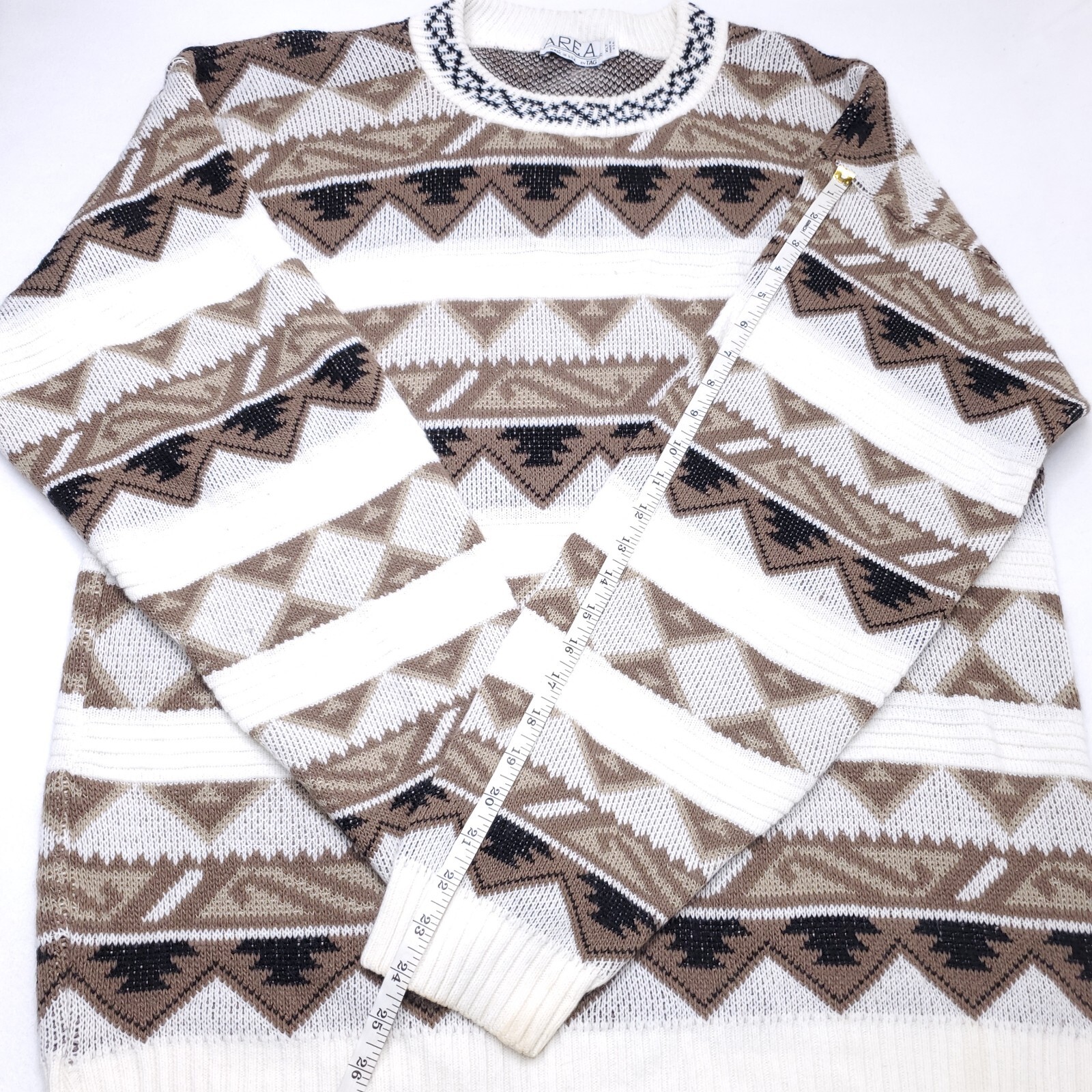 Vintage Area by Tag Aztec Indian Pattern Knit Mens XLT Sweater Acrylic ...