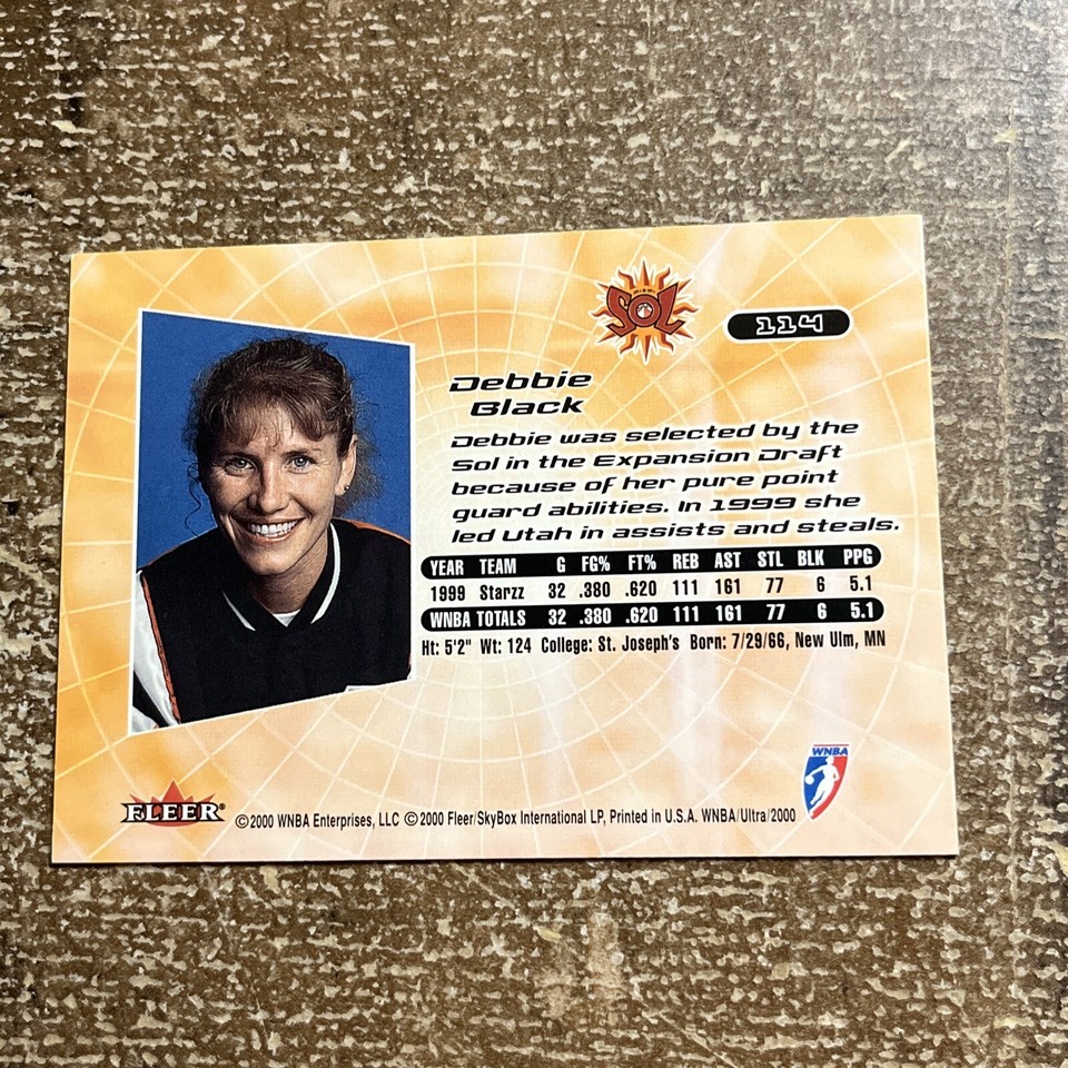 2000-01 Ultra WNBA Debbie Black Miami Sol #114 | eBay