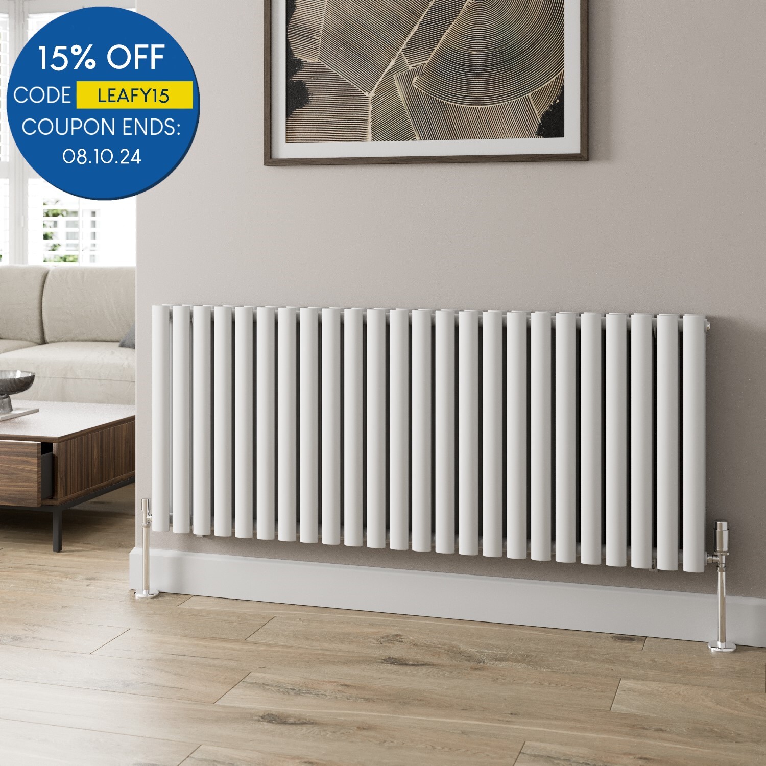 Designer Radiator Horizontal White Oval Column Rads Double Panel ...
