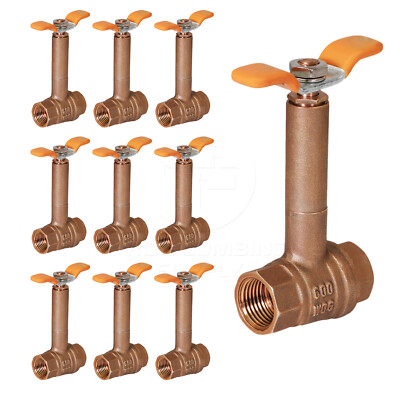 1/2"-3/4"in Brass Ball Valve Long Bonnet T-Handle Connection FIP Joints ...
