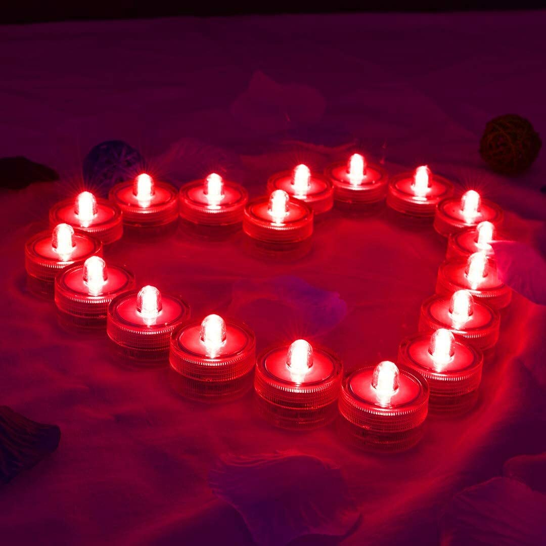 10 RED LED Tea Light candle Submersible waterproor Floralyte Party vase ...