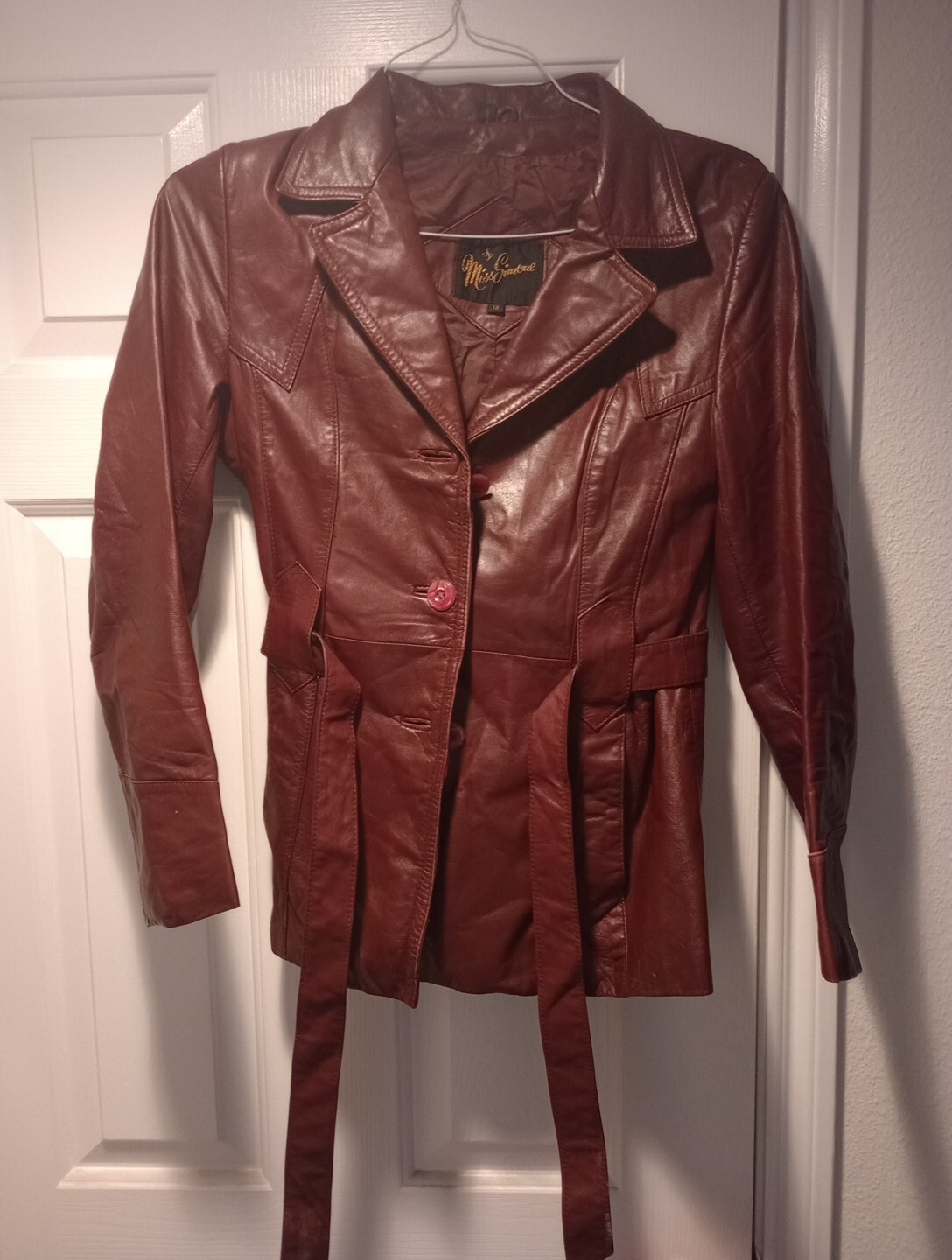 Vintage Womens Miss Simone Leather Jacket Size 12 BO… - Gem