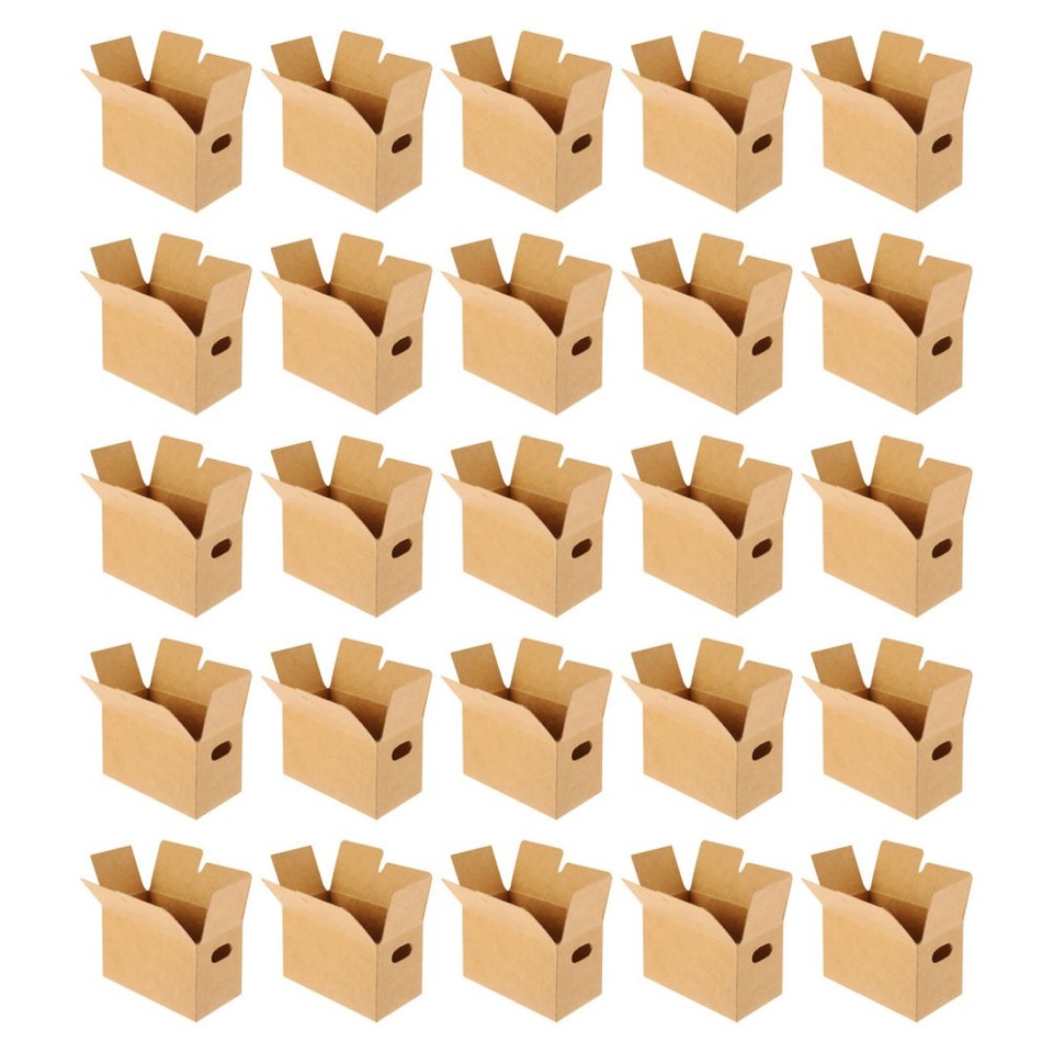 Mini 3 Inch Brown Paper Gift Boxes with Lid Reusable for Jewelry Candy ...