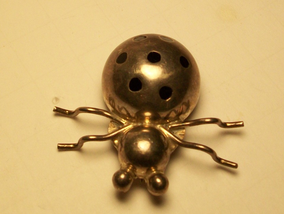 VINTAGE STERLING 925 TAXCO MEXICO BIG BUG LADY BUG PIN BROOCH 18 GRAMS ...