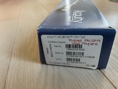Used UPLC column Waters Acquity CSH C18 1.7 um 3x50 mm 186005300 | eBay