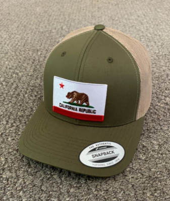 State of CALIFORNIA Flag Hat SnapBack Trucker Mesh Cap Handcrafted in ...