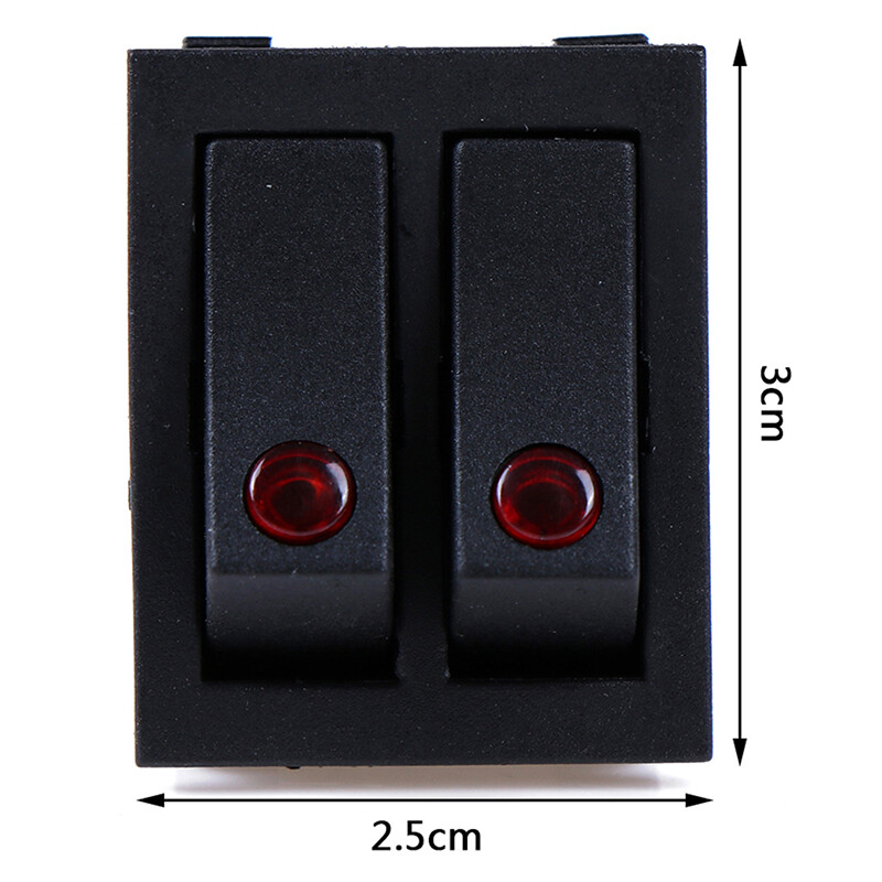 1PCS Rocker switch belt cat-eye switch two gang switch double switch ...