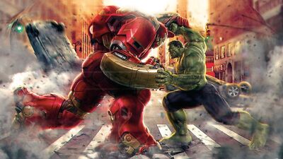 Marvel iron man hulk the avengers movies hulkbuster playmat gaming mat ...