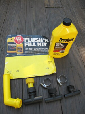 Lot sale Prestone Flush 'n Fill Radiator Flush & Clean + Cleaning Kit ...