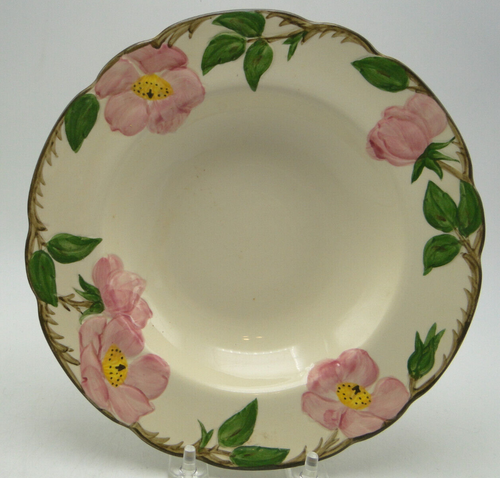 Franciscan USA Dessert Rose 8½in Wide Rim Soup Bowl black 1953 Gladding ...