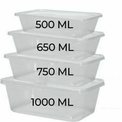 Containers Tubs with Lids Clear Plastic Quality Microwave Food Safe ...