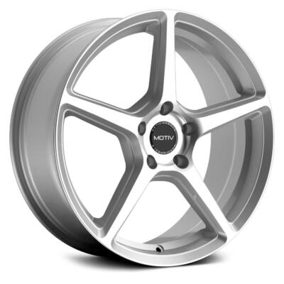 18 inch 18x7.5 Motiv 433MS Blade Silver Machined wheels rims 5x4.25 ...
