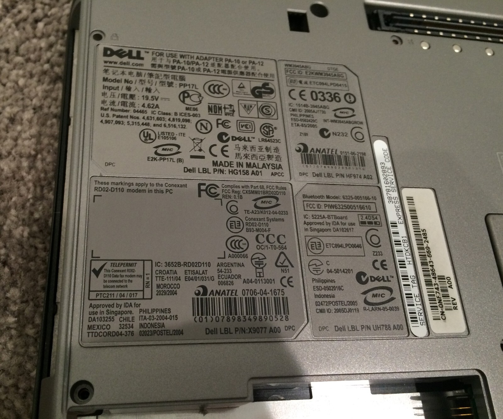 Dell Latitude D520, 15" Windows XP Laptop from 2006, For Parts Only, PC ...