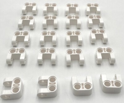 Lego 20 New White Technics Axle and Pin Connectors Perpendicular Double ...