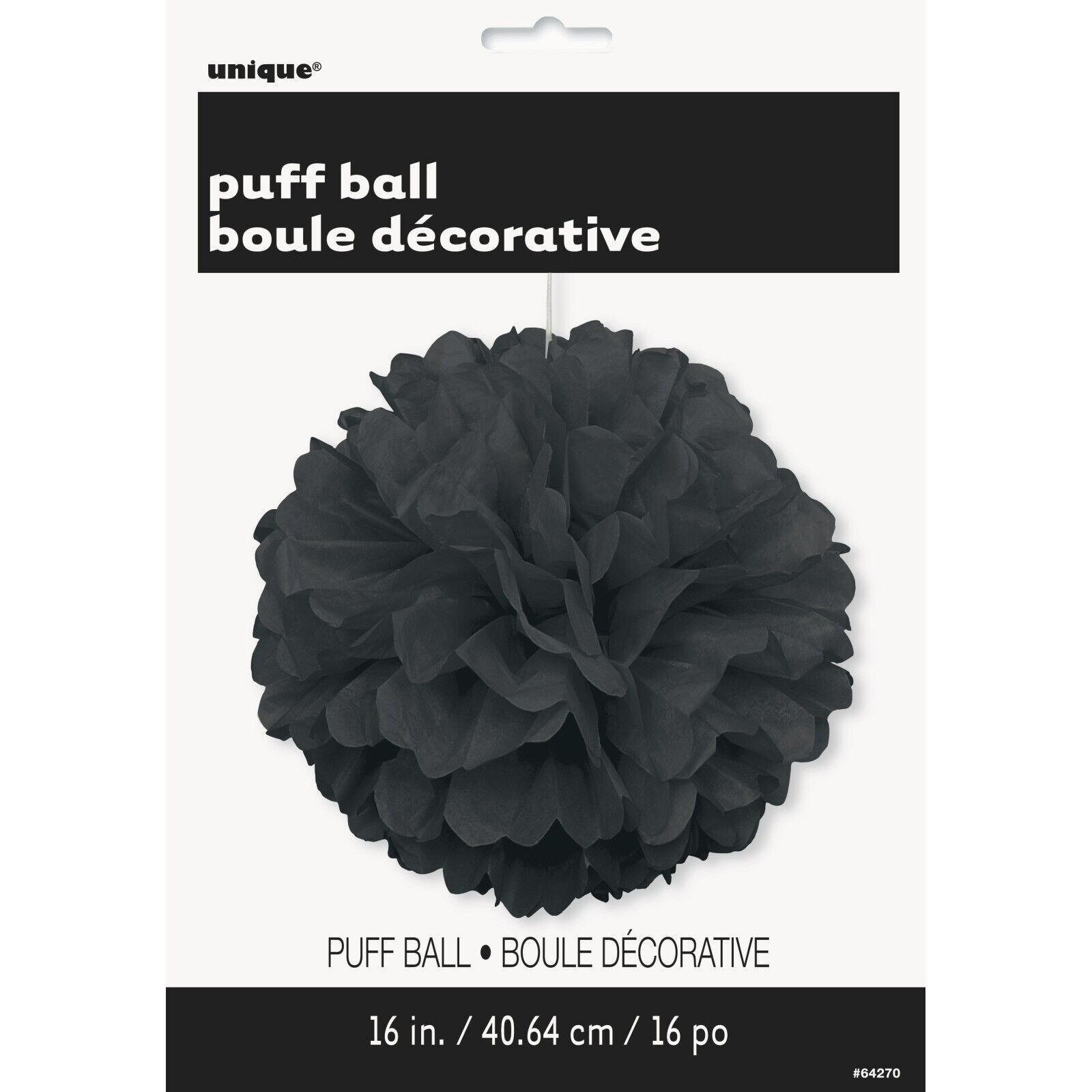 40CM BLACK TISSUE PAPER PUFF BALL WEDDING PARTY SUPPLIES BIRTHDAY ...